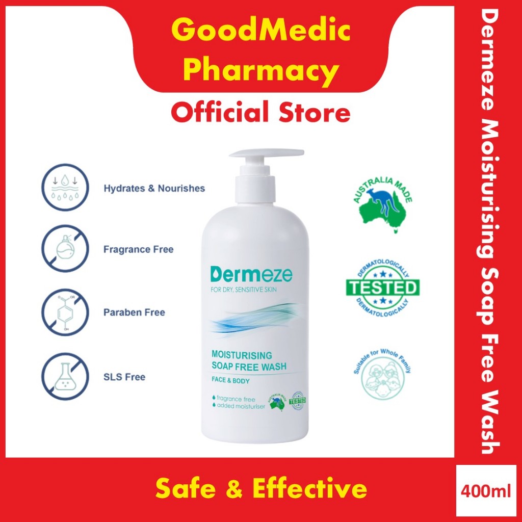 Dermeze Moisturising Soap Free Wash Cleanser (400ml) | Shopee Malaysia