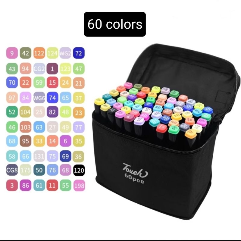 Painting Markers 60 Colors Touch Marker Pen | Shopee Malaysia