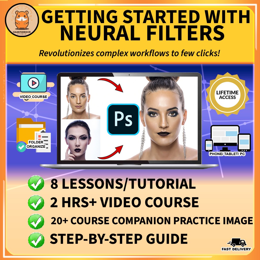 🔥[Video Course] Photoshop 2025| Getting-Started-with-Neural-Filters🔥| Lifetime | Shopee Malaysia