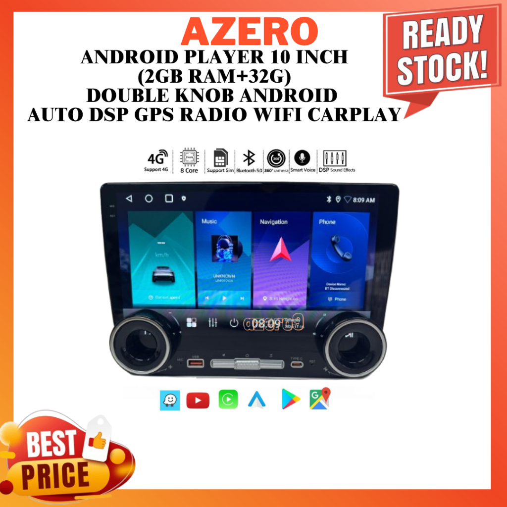 High Quality Car Android Player 10 inch Double Knob Android Auto DSP ...