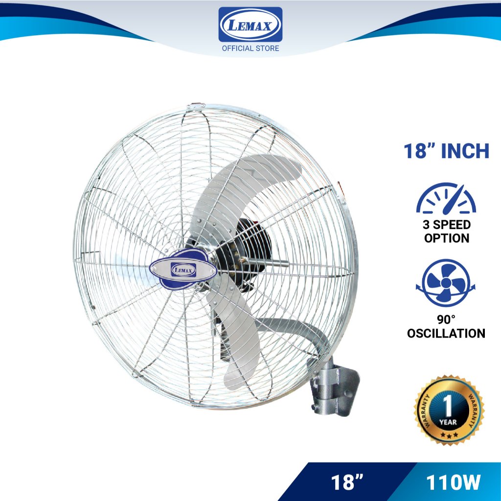 LEMAX 18" Inch Industrial Wall Fan Kipas Dinding Industri Powerful ...