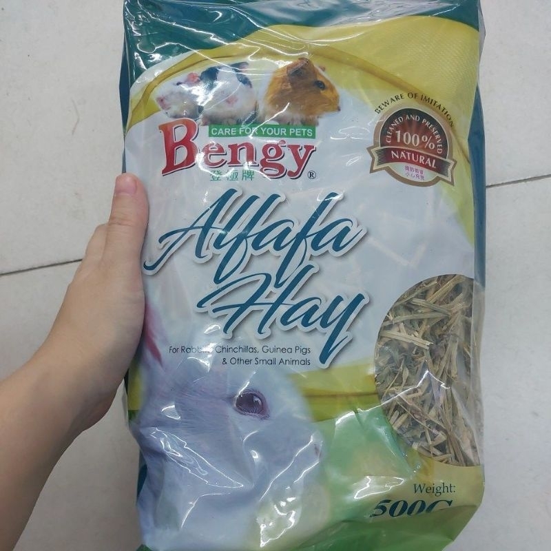Bengy Alfafa Hay 500g 1kg Snack Rabbit Guinea Pig Chinchilla Makanan ...