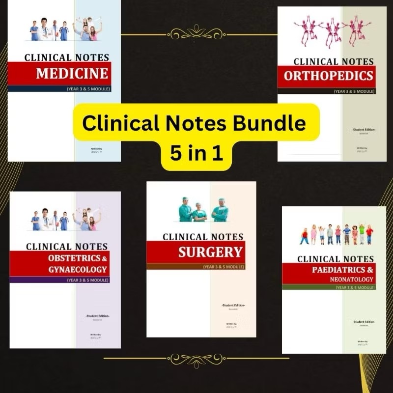 Nota Medik Full set 5 subjects: Medicine, O&G, Surgery, Paeds, Ortho ...