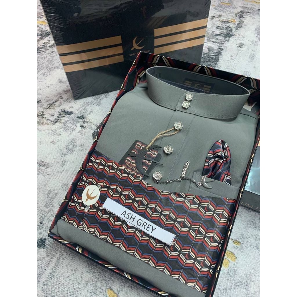Elrah Exclusive Senna 2025 - Ash Grey : Free Gift + Butang + Sampin ...