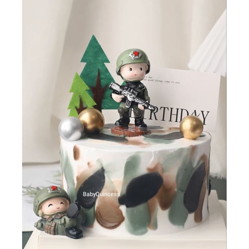 [READY STOCK] Soldier Kids Boy Girl Cake Topper Decorations | Shopee ...