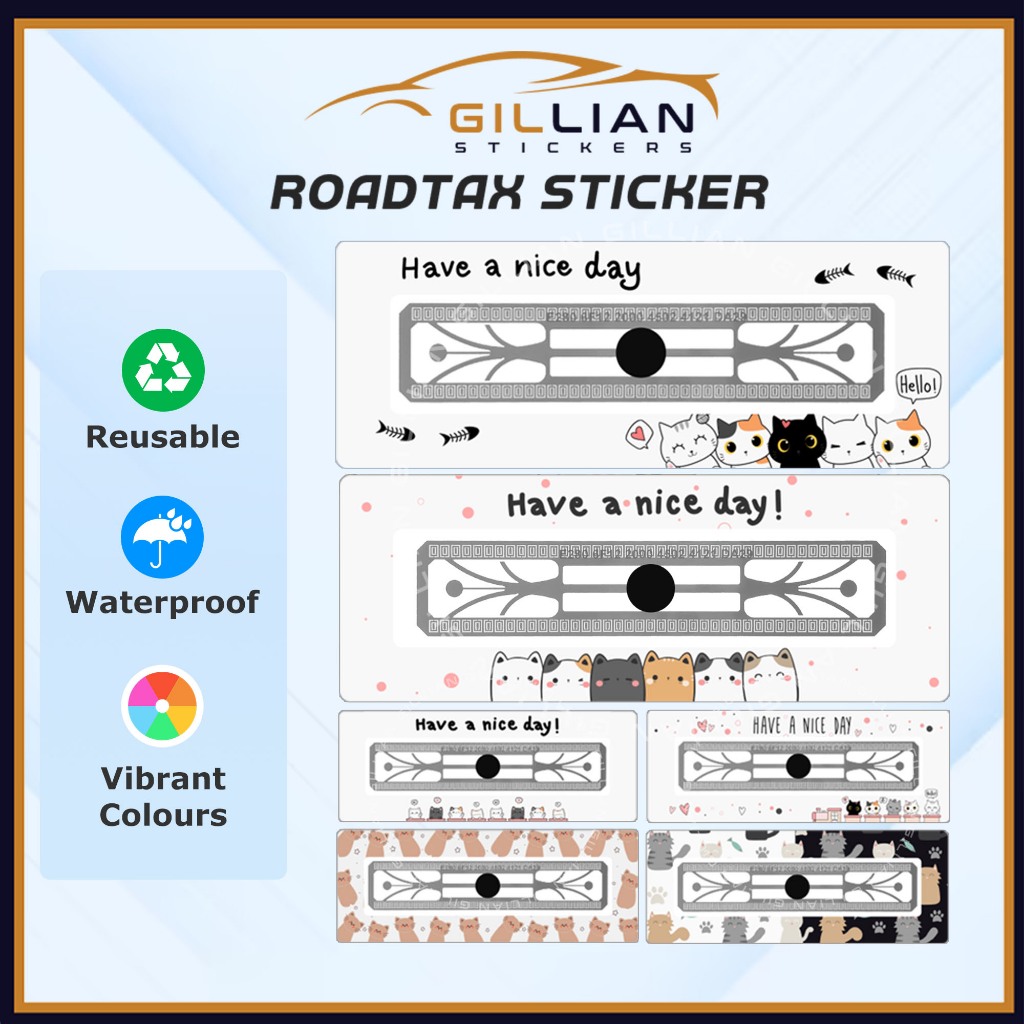 Cat RFID Car Sticker Cute Cartoon Accessories (RFID Tag Not Included ...