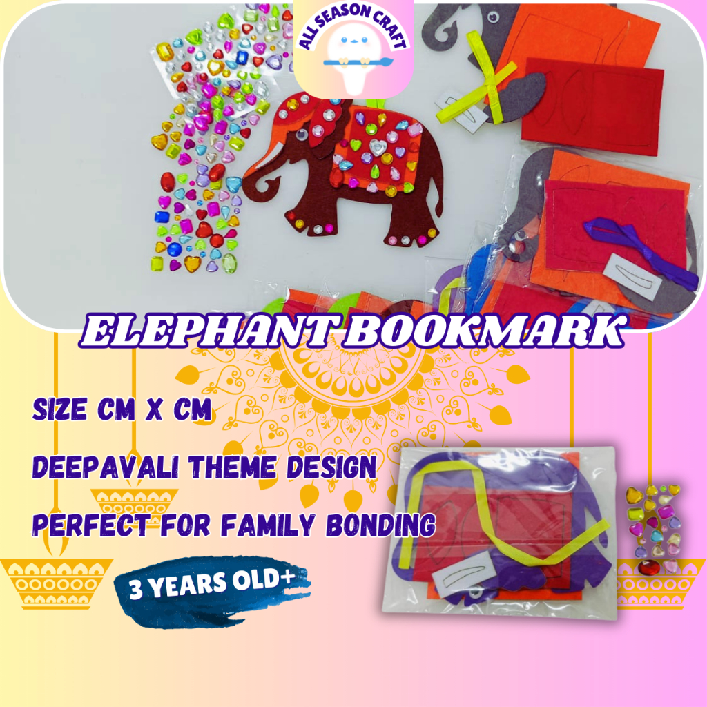 Gantung Hiasan Gajah/ Felt Elephant Deco Hanger - Deepavali Craft for ...