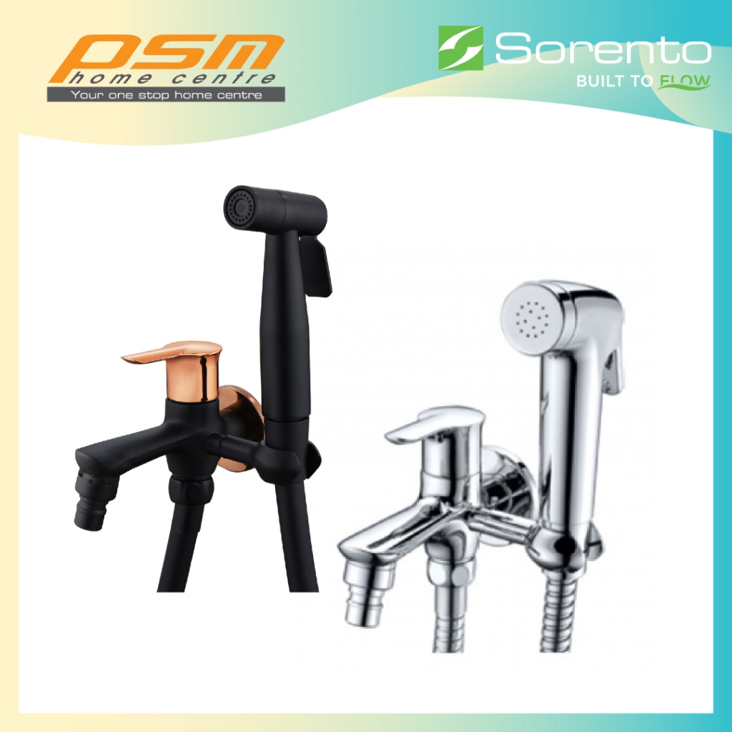 Sorento Solid Brass Material Black Chrome Two Way Bathroom Bidet Set ...