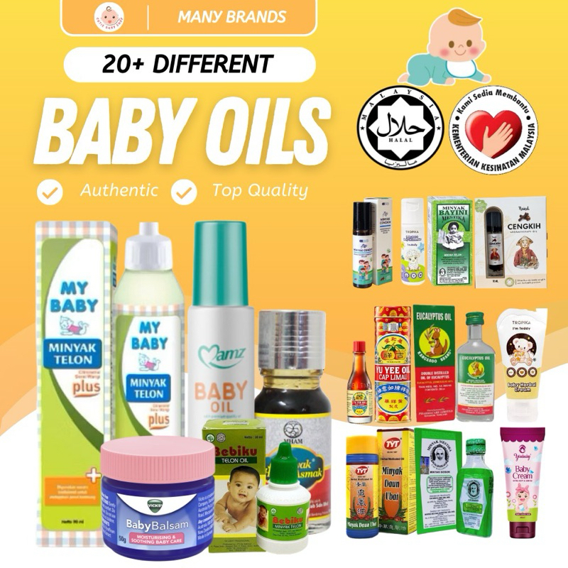 Minyak Bayi – Yu Yee, TYT, My Baby Telon, Bebiku, Mamz, Mestika, Bayini ...