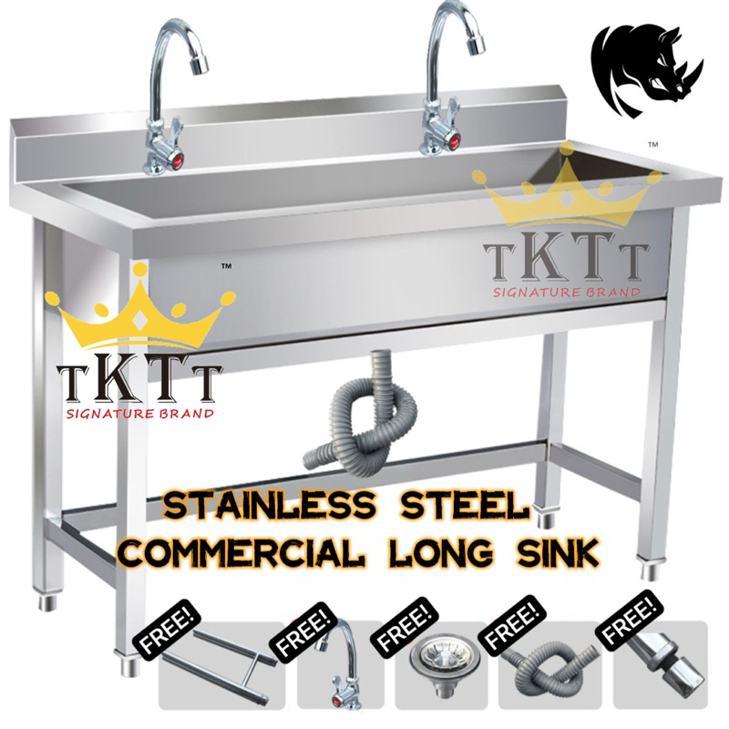 TKTT Commercial Long Multipurpose Sink Kitchen Sink Single Long Sink ...