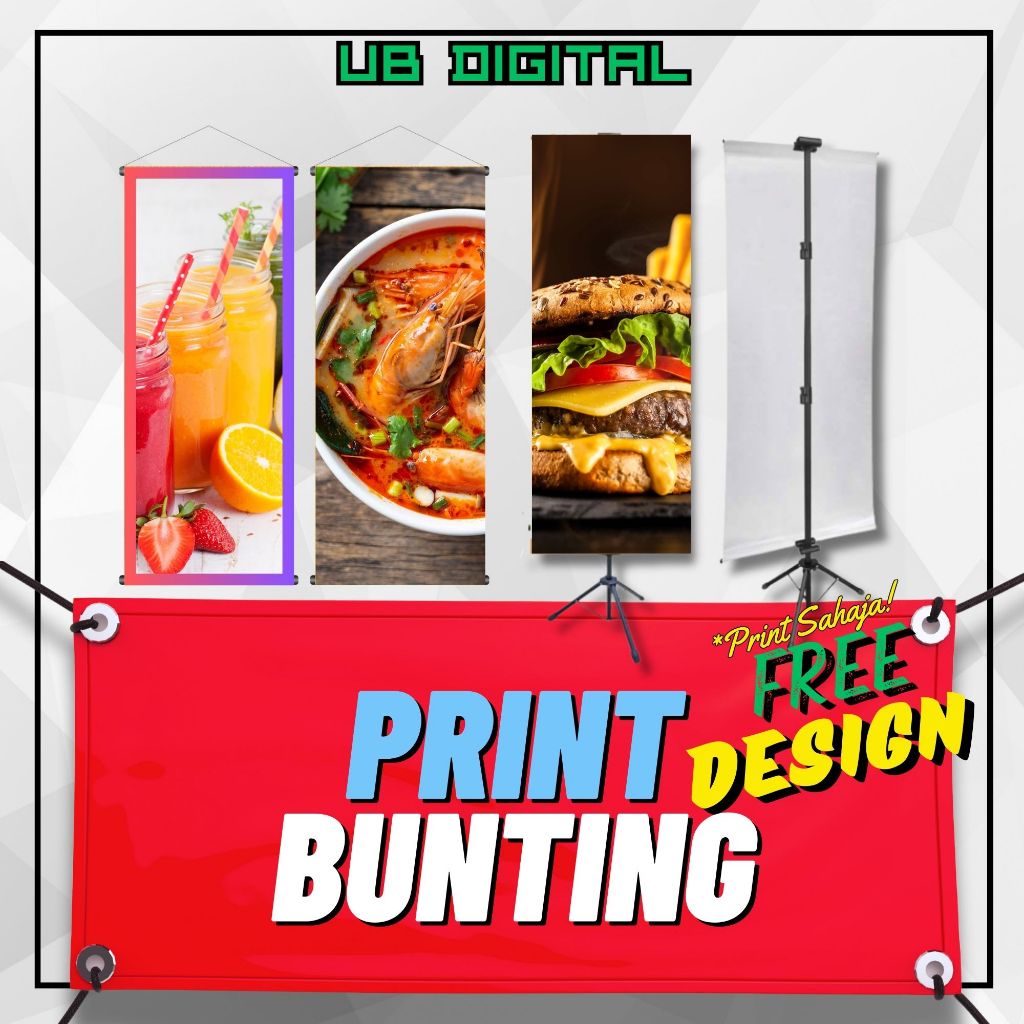 [UB DIGITAL] Bunting/Streamer + Free Design 2 Kaki | Shopee Malaysia