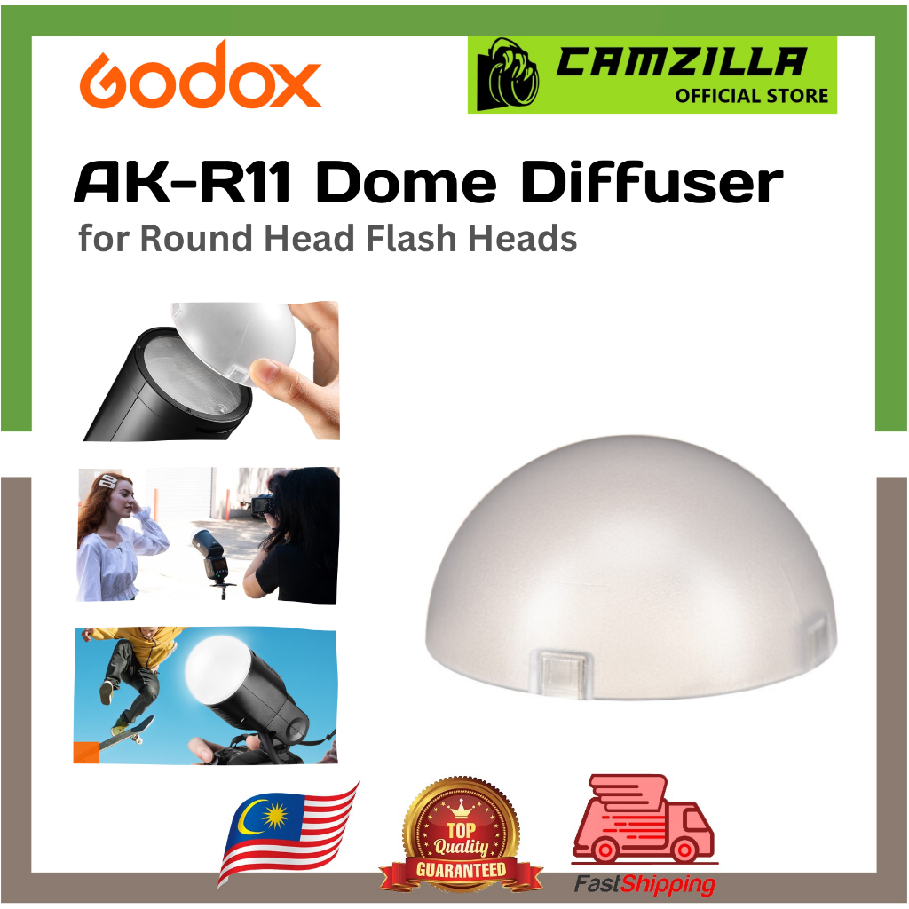Godox AK-R11 Flash Dome Diffuser For Round Flash Head V100 V1-S V1-N V1 ...