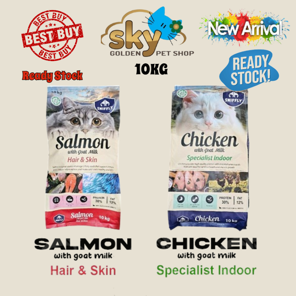Sniffly Cat Dry Food 10kg Cat Kibbles Cat Food Hair Skin Goat Milk ...