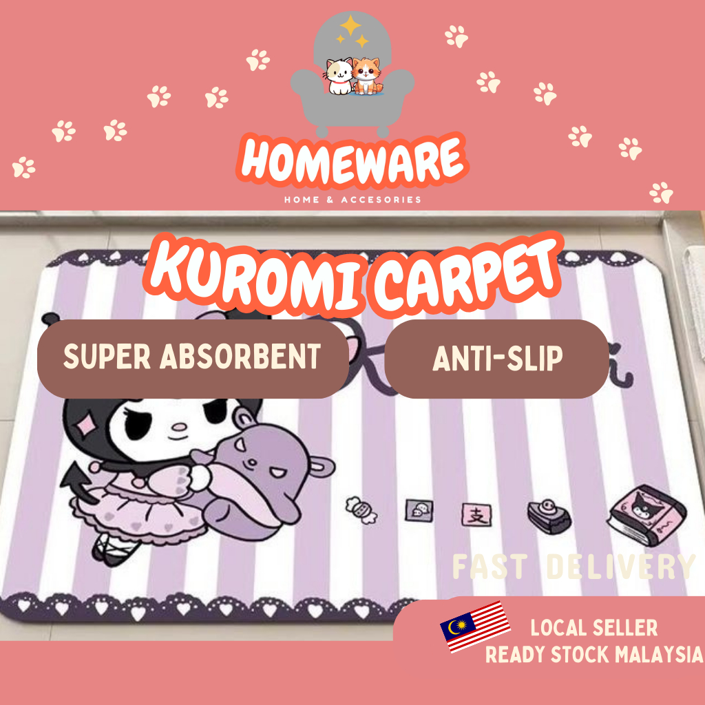 HomeWare Cute Sanrio Melody & Kuromi Purple Bathroom Toilet Kitchen ...