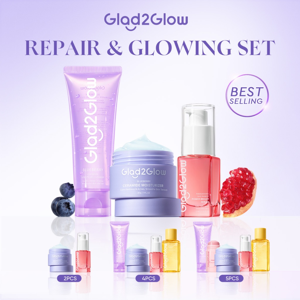 Glad2Glow Blueberry Ceramide Repair & Glowing Set (2/3/4/5/6 Pcs) | Shopee Malaysia