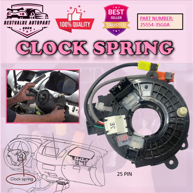 💫MALAYSIA READY STOCK💫NISSAN NAVARA NP300 SPRING CABLE CLOCK SPRING ...