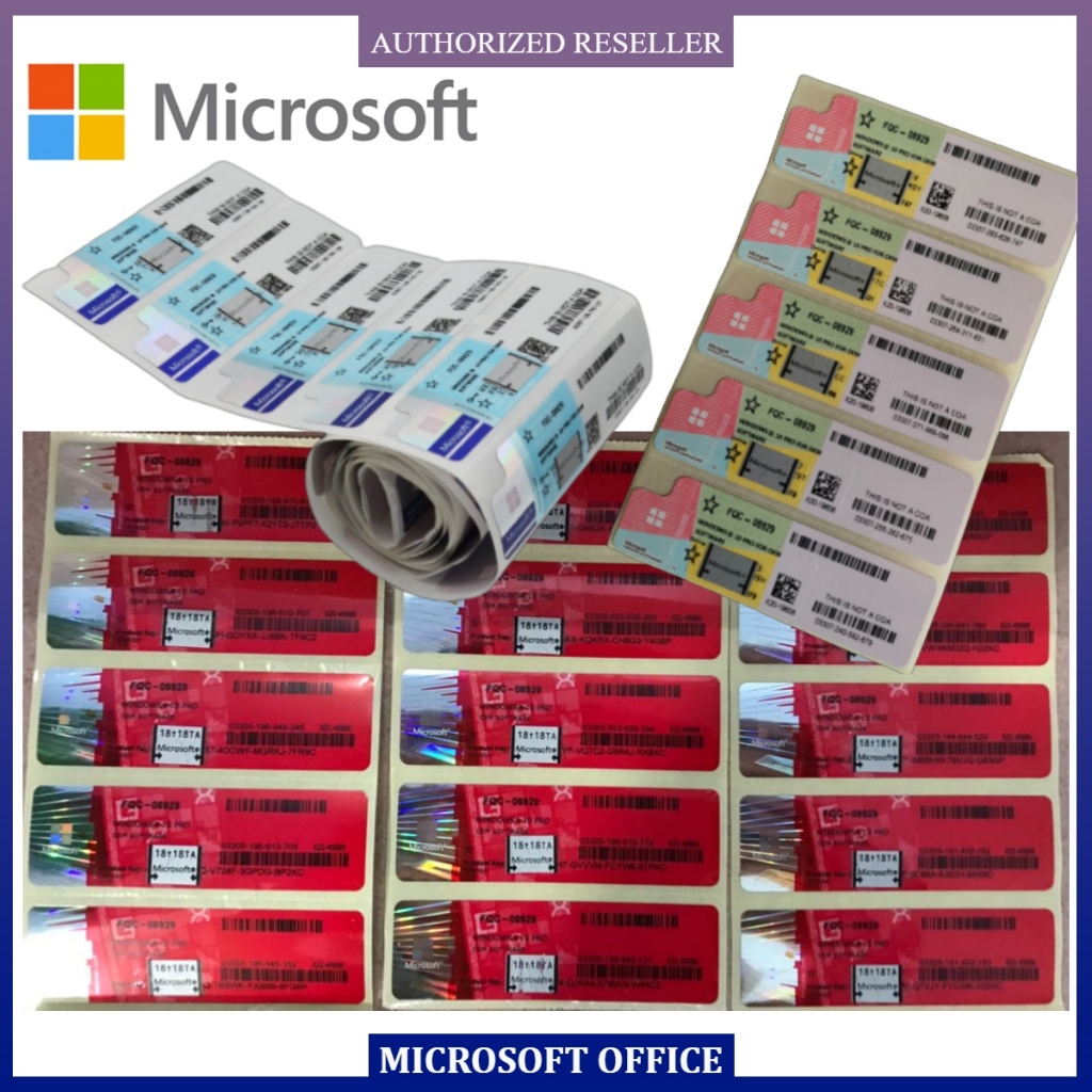 🌟 Genuine Microsoft Windows 11 Pro Windows 10 Professional License COA ...