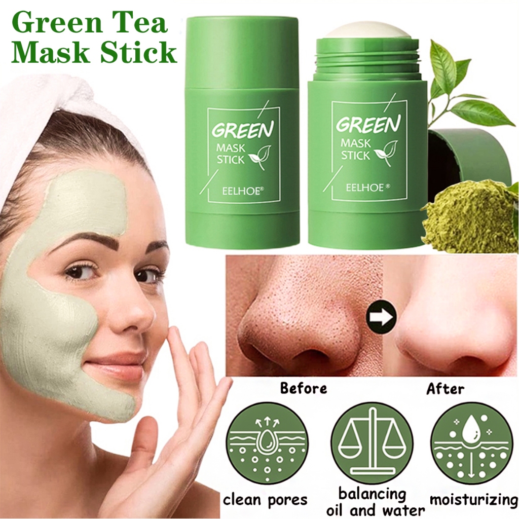 Green Tea Mask Stick Remove Blackheads Delicate Pore Mask Balance Oil ...