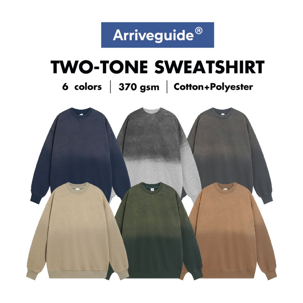 ARRIVE GUIDE TWO TONE Sweatshirt Cotton Adult Tshirt 370gsm 100% Cotton ...