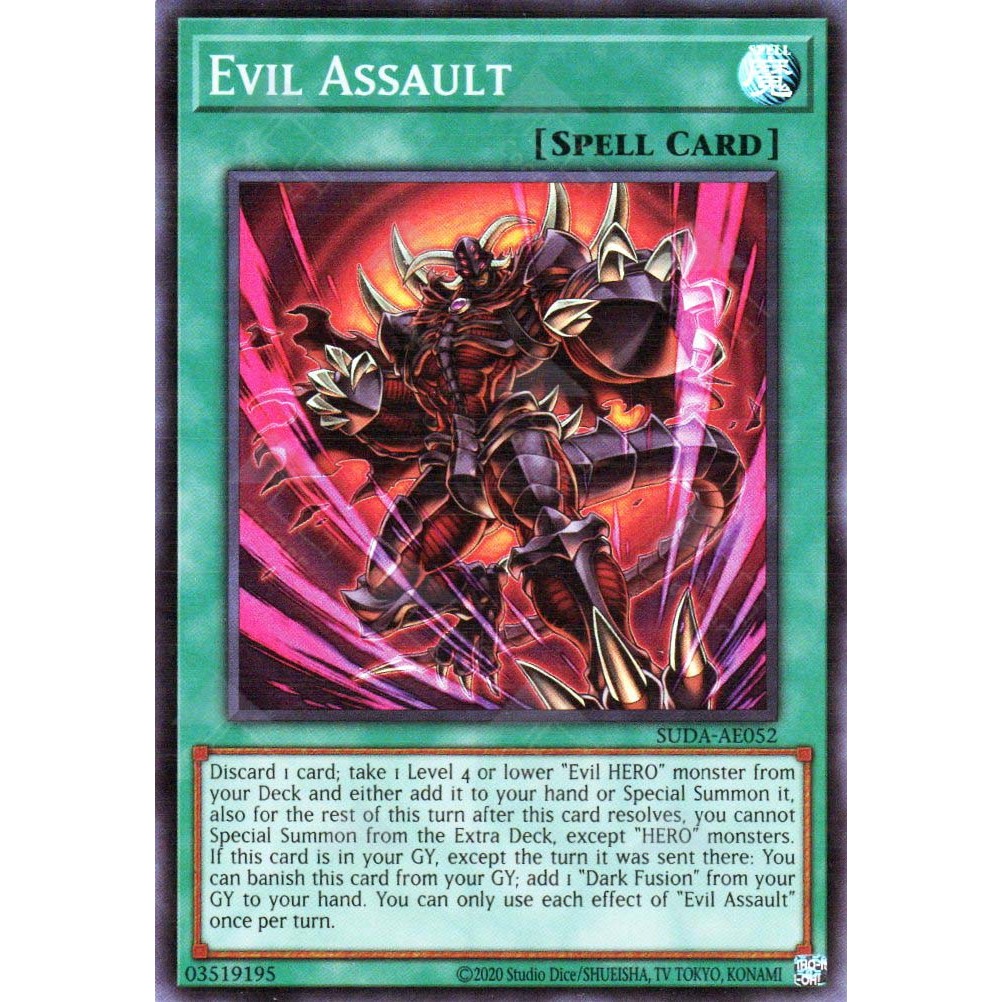 yugioh SUDA-AE052 Evil Assault (sr) | Shopee Malaysia