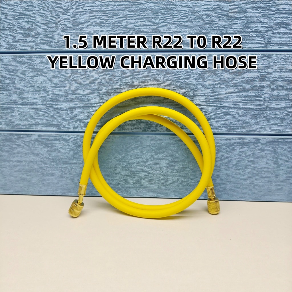 (1.5 METER) R22 TO R22/R134A YELLOW CHARGING HOSE TUBE CHECK GAS PRESSURE AIRCOND REFRIGERANT ...