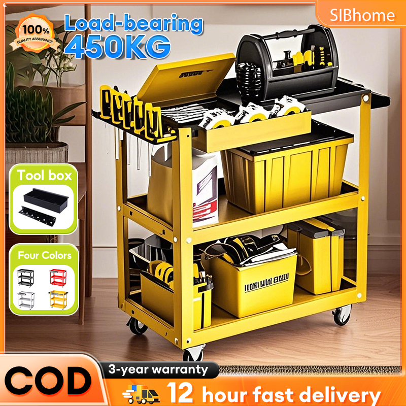 Tool Box Trolley 3 Layer Tool Cart Trolley Heavy Duty Tools Shelf ...
