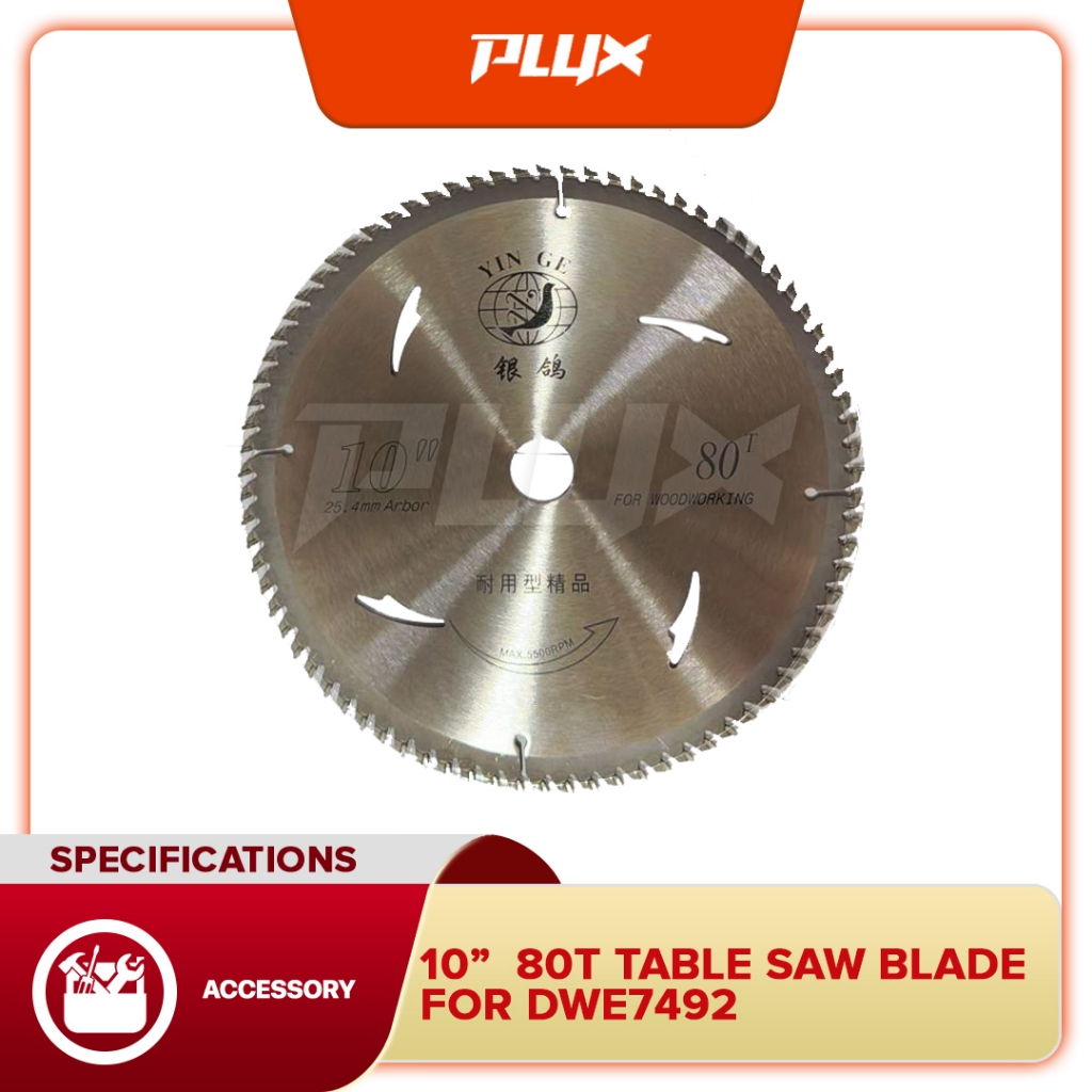 10 INCH Wood Saw Blade 80T 254mm For Cutting Table Saw DWE7492 | Shopee ...