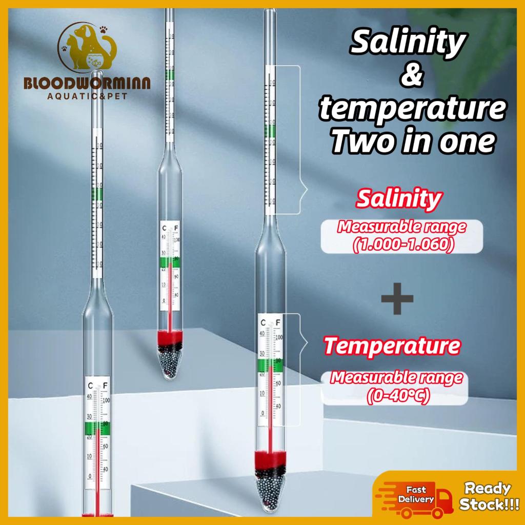 Salinity Meter Thermometer 2-in-1 Water Salt Level Meter Aquarium ...