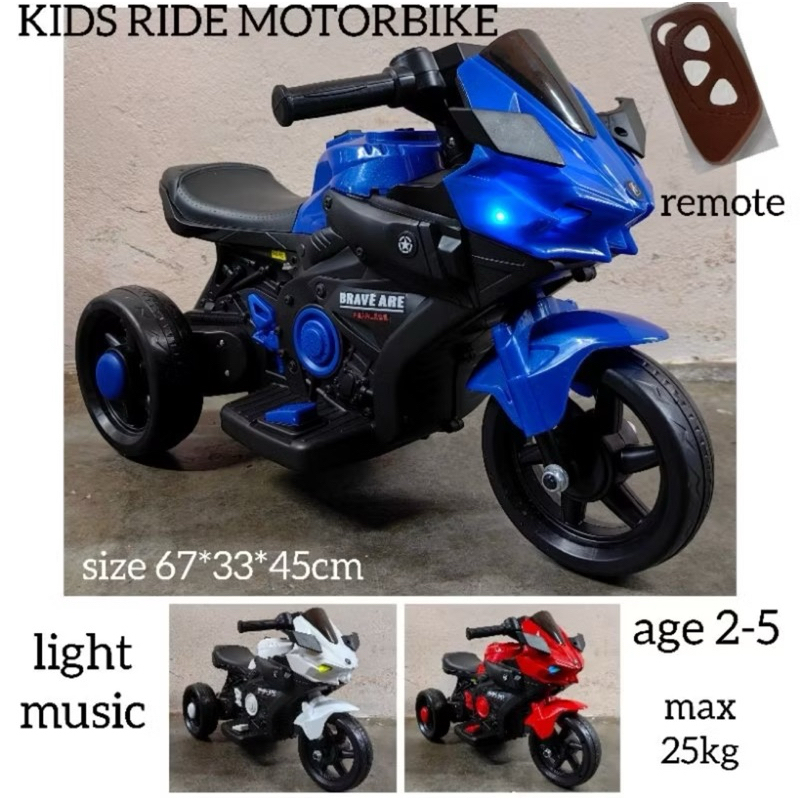 MOTOR BUDAK REMOTE CONTROL 6V KIDS RIDE ON ELETRIC MOTORBIKE | Shopee ...