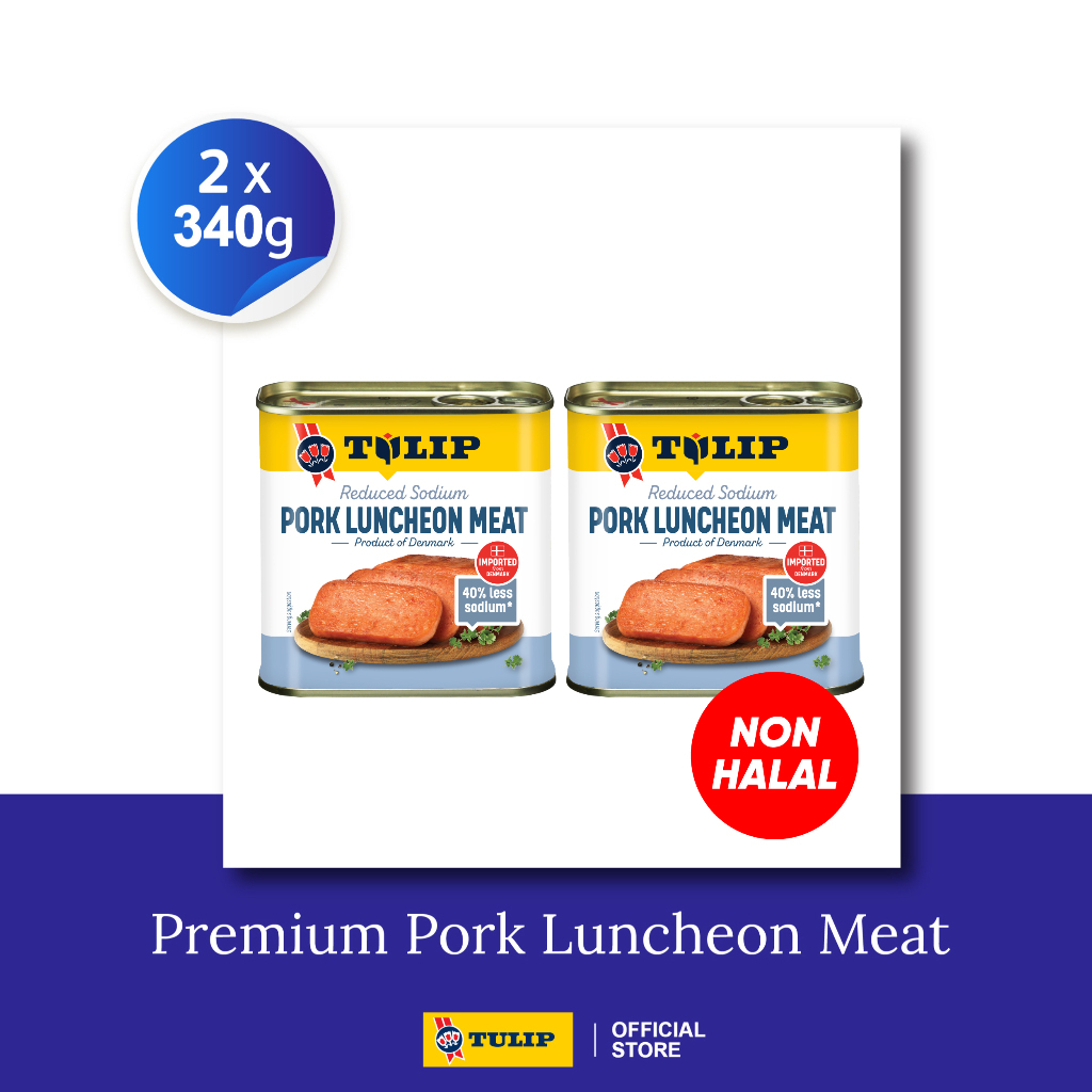 Tulip Pork Luncheon Meat Reduced Sodium (340g X 2 cans) | Shopee Malaysia
