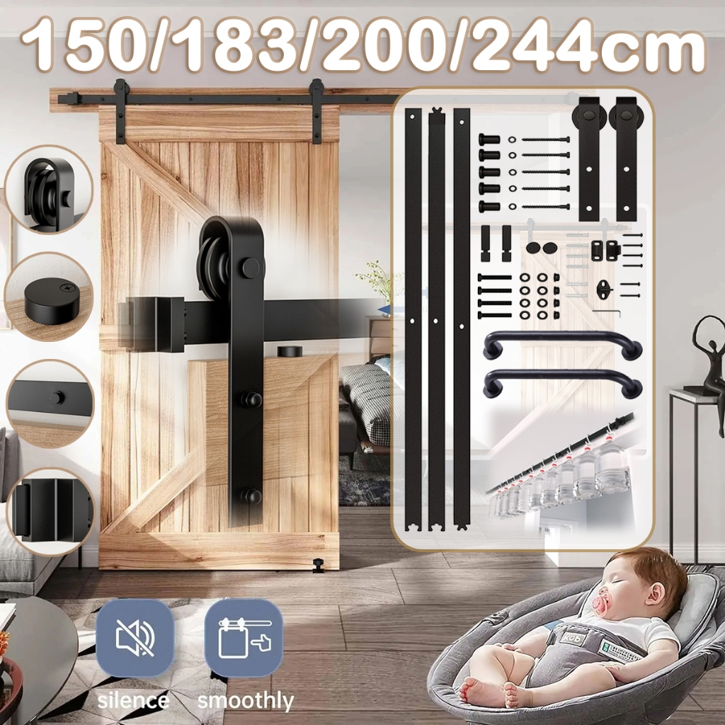 Sliding Door Rail Barn Door Hanging Rails Quiet Slide Rails Indoor ...