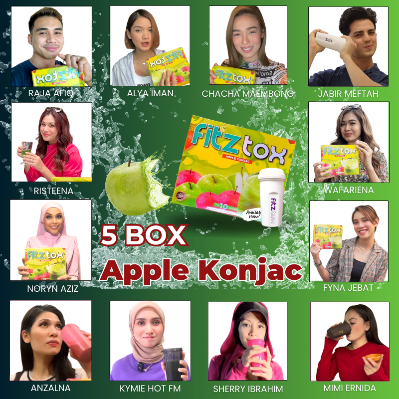 FITZTOX APPLE KONJAC ( 5 BOX / 50 SACHET ) ORIGINAL HQ | Shopee Malaysia