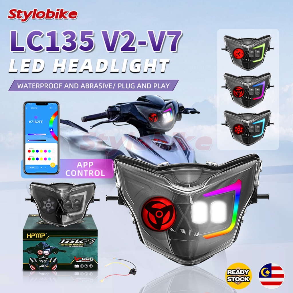 LC135 V2-V7 New Head Light LED Sharingan Lampu Depan Headlamp APP Bluetooth LC V2 V3 V4 V5 V6 V7 ...