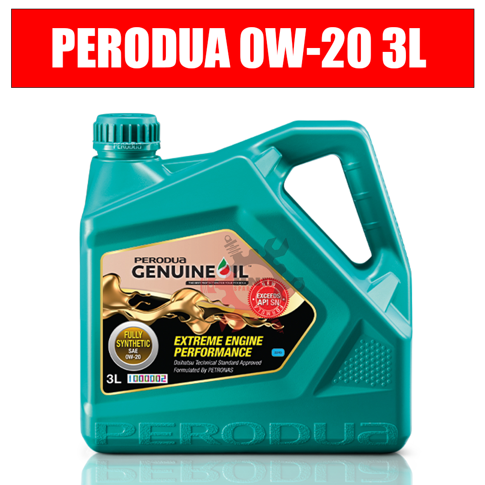 PERODUA FULLY 0W20 3L BEZZA 1.0 AXIA VIVA MYVI 1.0 ENGINE OIL 0W-20 SYNTHETIC 0W 20 NEW GREEN ...