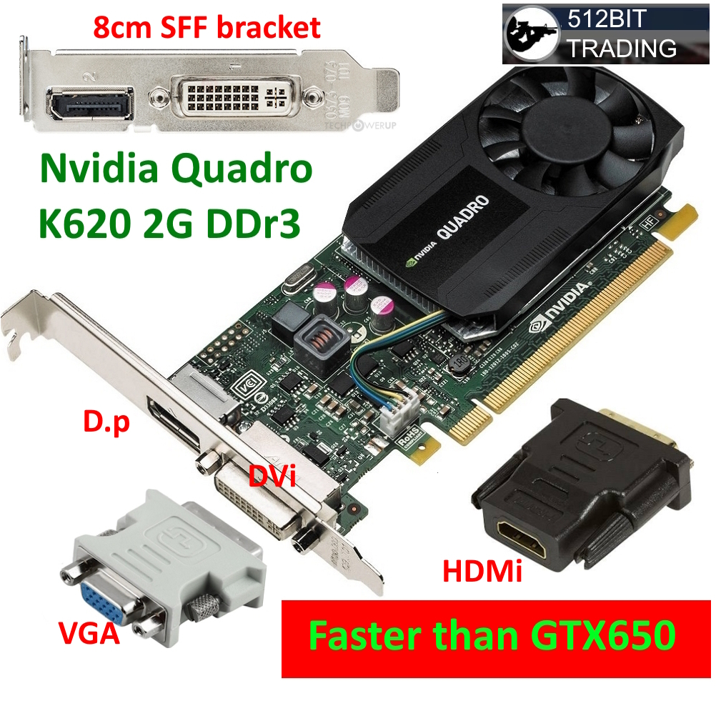 Quadro K620 2G faster than GTX650 graphic card SFF low profile Bulk ...