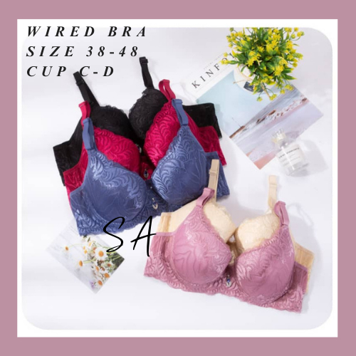 Ladies Lace Bra 8152 Wired Push Up D Cup Size 38-48 Baju Dalam Wanita ...