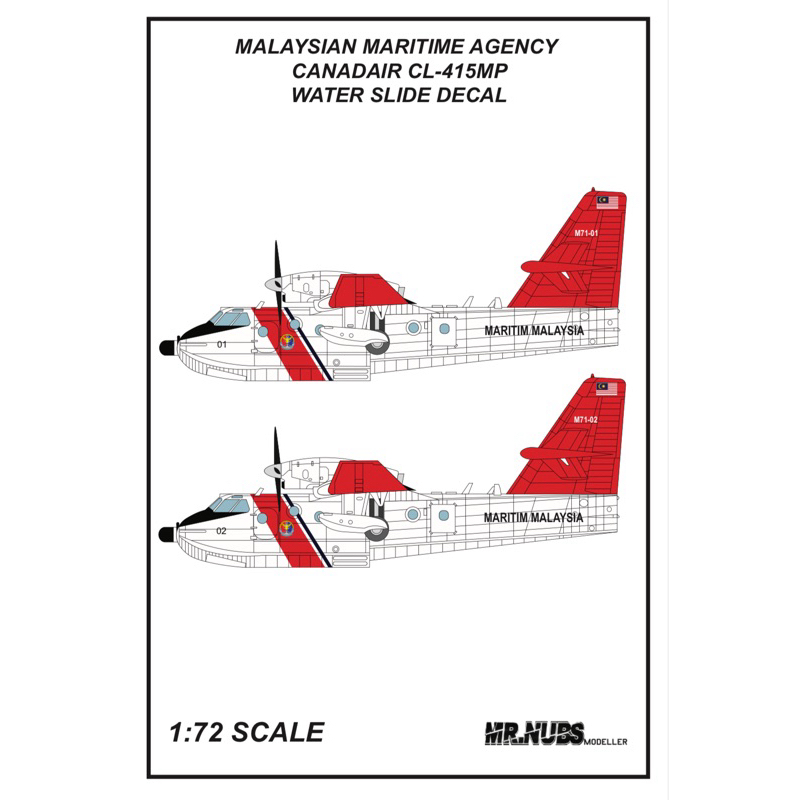 1:72 Scale CL-415 Canadair Maritim Malaysia Decal | Shopee Malaysia