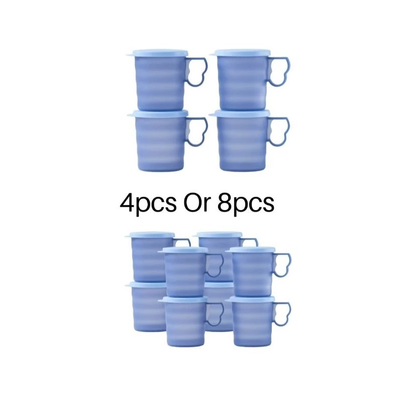 Tupperware Blue Blossom Mugs with Seal 350ml (4pcs/8pcs) | Shopee Malaysia