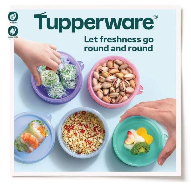 9'2005' Tupperware Round Keeper 380ml/ Tupperware Round Container 200ml ...