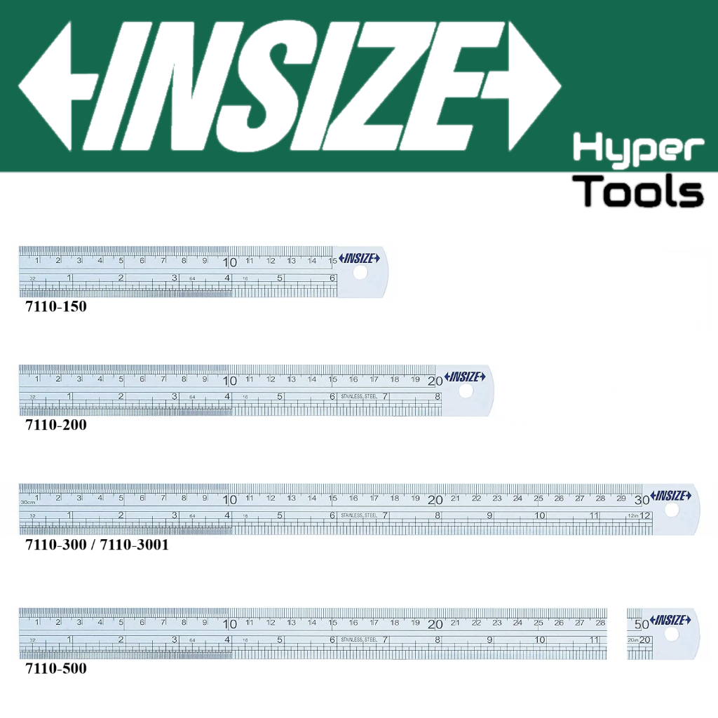 INSIZE Steel Ruler (Economic Type) - Model: 7110-150 / 7110-200 / 7110 ...