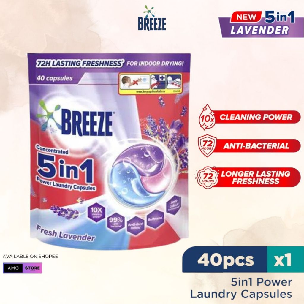Breeze 5 In 1 Capsules Pouch Fresh Lavender (420g) | Shopee Malaysia
