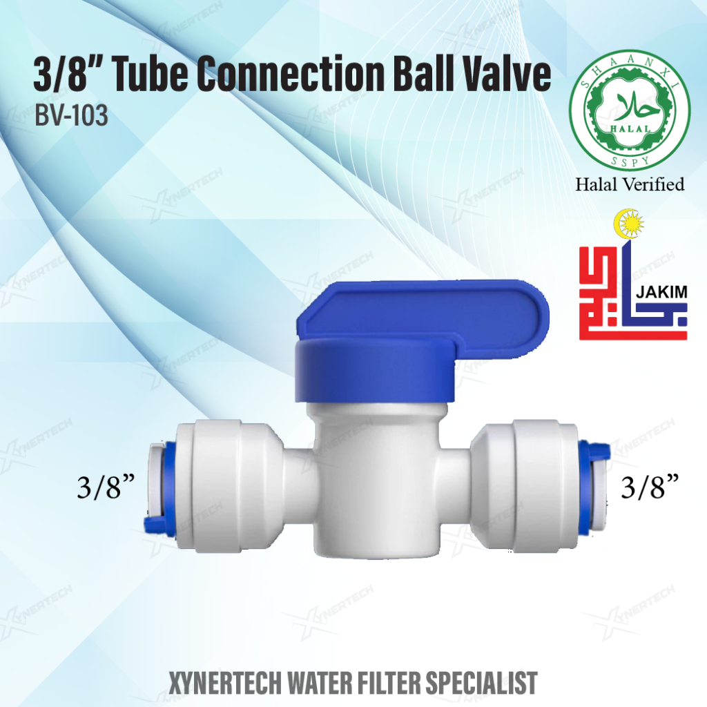 BV-103 3/8" Tube Connector Ball Valve For 3/8 Tube Size Halal Certification Verfied | Shopee ...