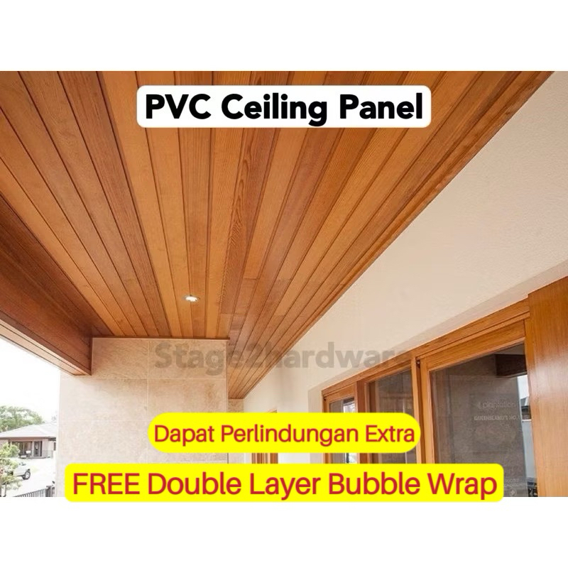 6Ft PVC Ceiling Wall Panel Home Ceiling/Wall Waterproof 20cm x 8mm (Ready Stock) / Plastic ...