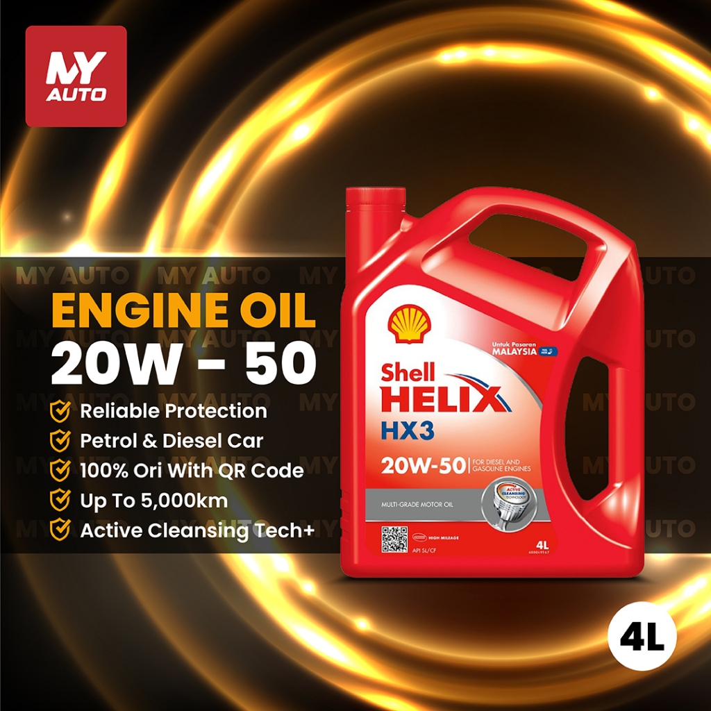 [Original] Shell Helix HX3 Engine Oil 20W50 4Liter (5000KM) - Proton ...