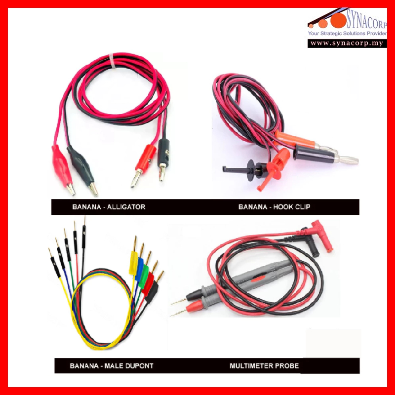 Banana to Alligator / Test Hook Clip / Test Lead / Male Dupont 100cm ...