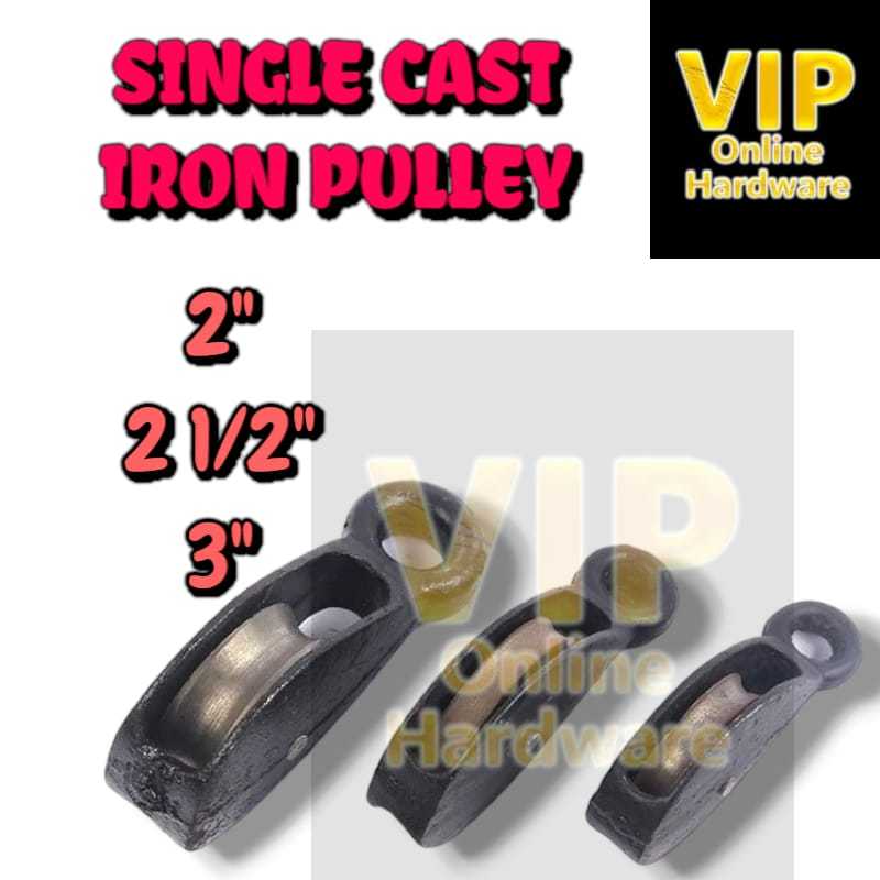 Single Rope Pulley Cast Iron Pully Wheel Pully Tangkai Tali (Iron/Besi ...