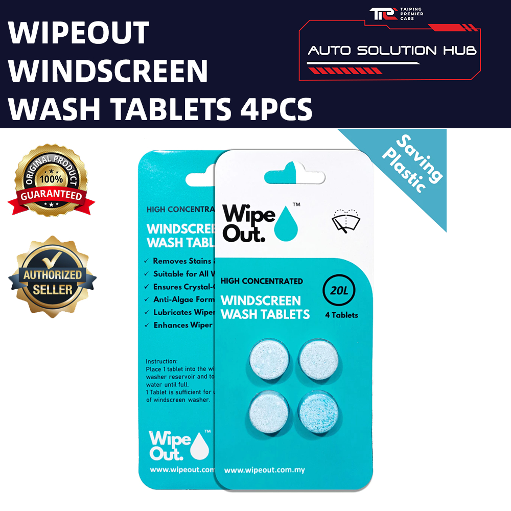 WipeOut High Concentrated Windscreen Wash Tablet / Wiper Fluid ...