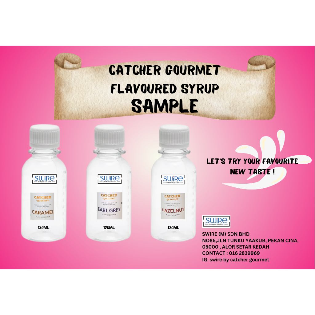 SAMPLE PACK CATCHER GOURMET FLAVOURED SYRUP - 120ML | Shopee Malaysia