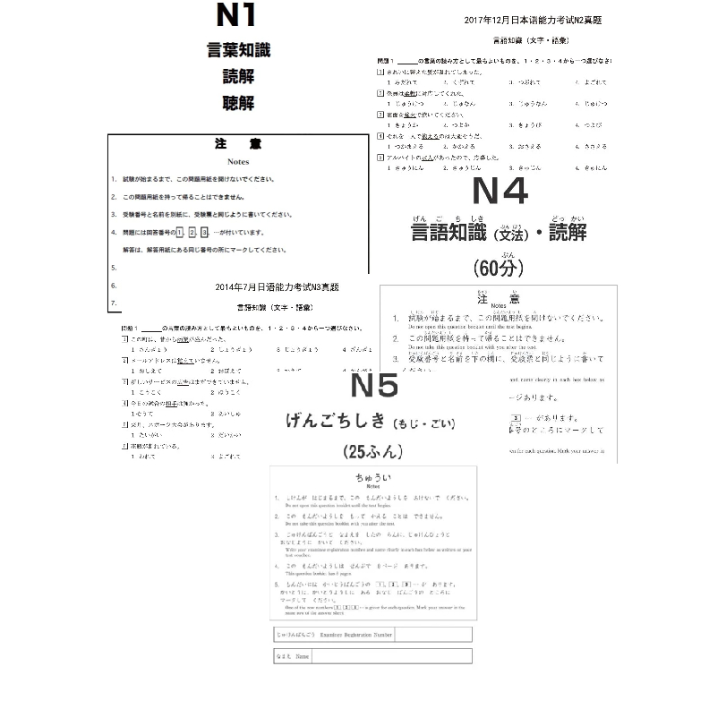 [🎐~𝟐𝟎𝟐𝟒] JLPT Past Paper Test Paper N1-N5 ｜Japanese Language ...