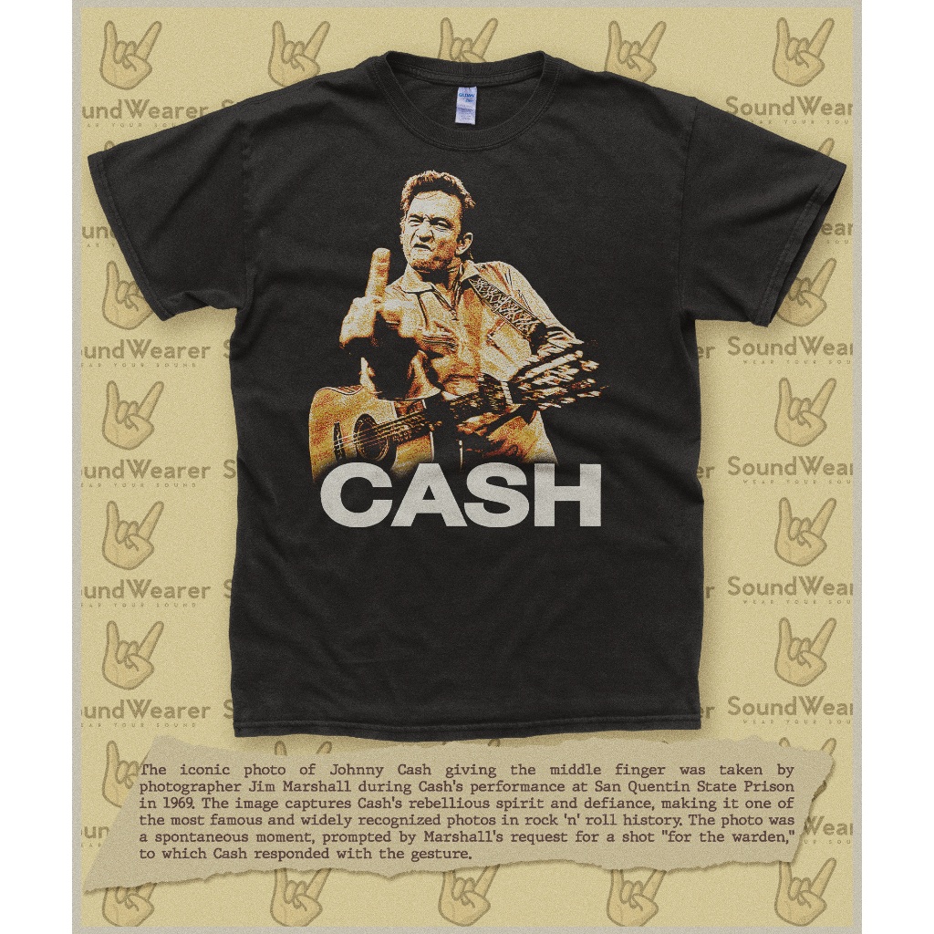 Johnny Cash 1969 San Quentin Prison Performance Band Tshirt | Shopee ...